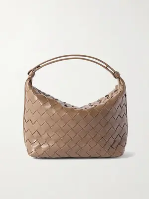 Bottega Veneta Wallace Mini Intrecciato Leather Shoulder Bag - Brown