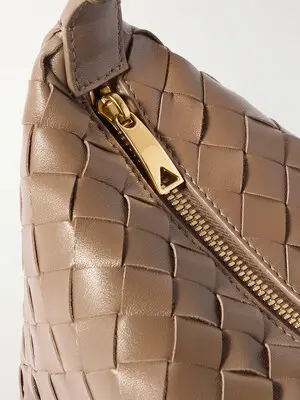 Bottega Veneta Wallace Mini Intrecciato Leather Shoulder Bag - Brown