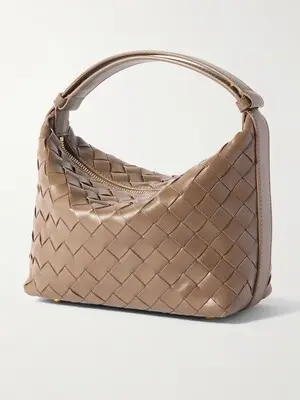 Bottega Veneta Wallace Mini Intrecciato Leather Shoulder Bag - Brown