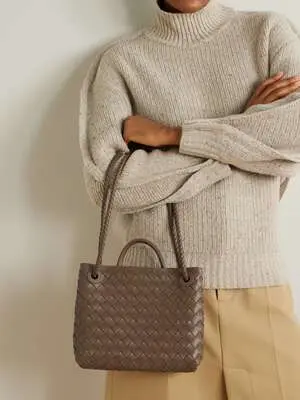 Bottega Veneta Andiamo Small Intrecciato Leather Tote - Brown