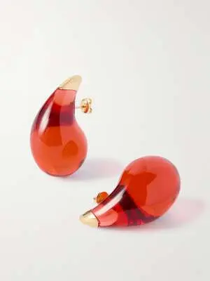 Bottega Veneta Gold-plated Silver And Resin Drop Earrings