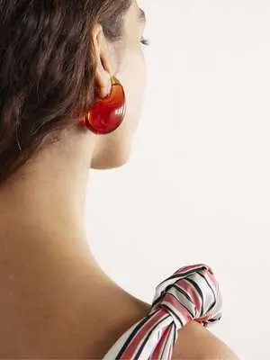 Bottega Veneta Gold-plated Silver And Resin Drop Earrings