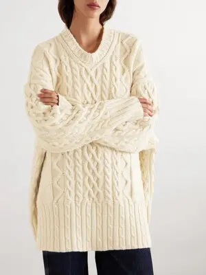 Bottega Veneta Oversized Cable-knit Wool Sweater