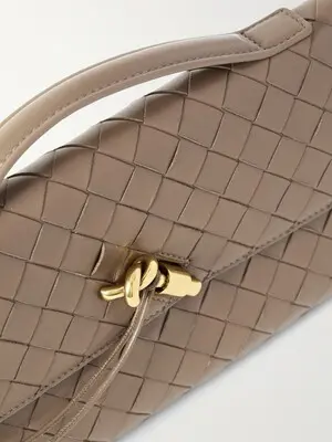 Bottega Veneta Andiamo Long Intrecciato Leather Clutch - Brown