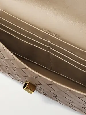 Bottega Veneta Andiamo Long Intrecciato Leather Clutch - Brown