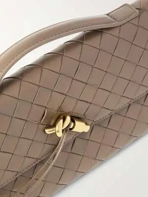Bottega Veneta Andiamo Long Intrecciato Leather Clutch - Brown