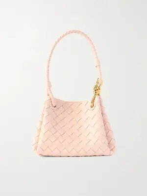 Bottega Veneta Bottega Veneta Parachute Small Intrecciato Leather Shoulder Bag Pink