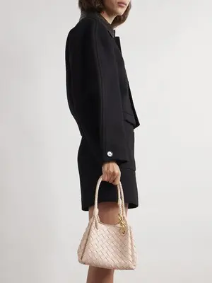Bottega Veneta Parachute Small Intrecciato Leather Shoulder Bag - Pink