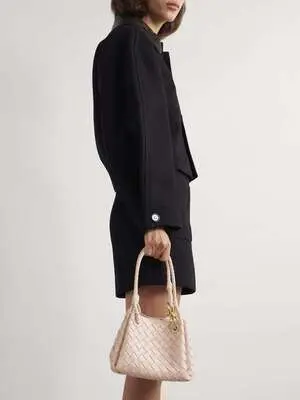 Bottega Veneta Parachute Small Intrecciato Leather Shoulder Bag - Pink