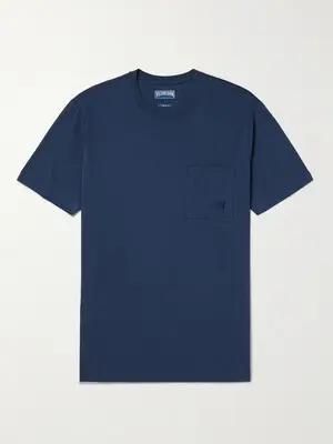 Vilebrequin Vilebrequin - Titan Slim-Fit Logo-Embroidered Cotton-Jersey T-Shirt - Men - Blue - M Blue