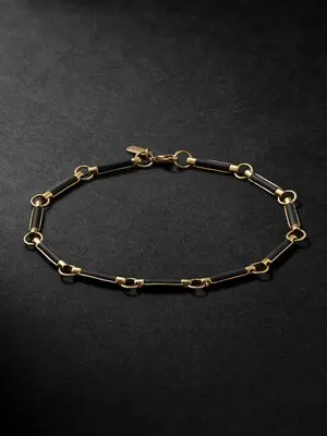FOUNDRAE Element 18-karat Gold Onyx Chain Bracelet