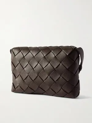 Bottega Veneta Large Diago Intrecciato Full-grain Leather Messenger Bag - Brown