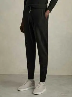 REISS Billings Merino-blend Stretch Joggers - Black