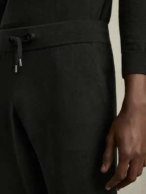 REISS Billings Merino-blend Stretch Joggers - Black