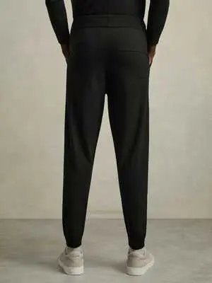 REISS Billings Merino-blend Stretch Joggers - Black