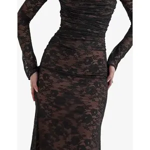 artemis black lace maxi dress Clothing : Maxi Dresses : 'Artemis' Black Lace Maxi Dress