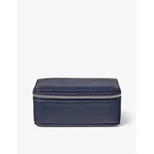 ASPINAL OF LONDON Logo-print Leather Jewellery Case - Navy