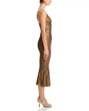 Norma Kamali Sequin Fishtail Midi Dress