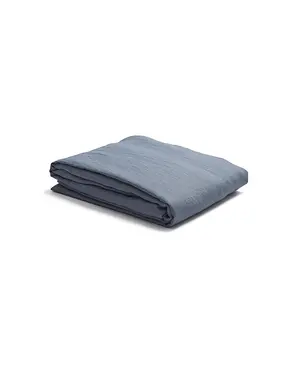 PIGLET IN BED Linen Fitted Sheet - Dusk Blue