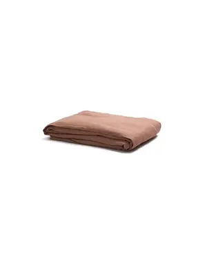 PIGLET IN BED Linen Fitted Sheet, King Warm Clay