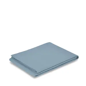 PIGLET IN BED Linen Blend Flat Sheet, Full Dusk Blue