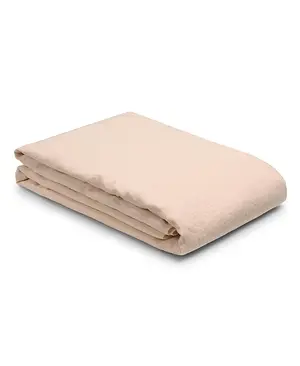PIGLET IN BED Linen Blend Flat Sheet, Full Pearl