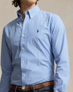 Polo Ralph Lauren Cotton Poplin Classic Fit Button Down Shirt - Blue