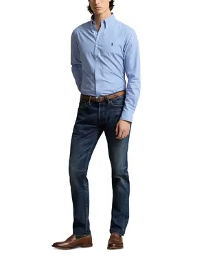 Polo Ralph Lauren Cotton Poplin Classic Fit Button Down Shirt - Blue