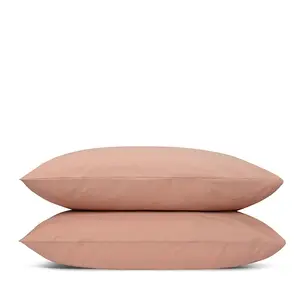 PIGLET IN BED Washed Cotton Percale Pillowcase Pair, Standard Blush Pink