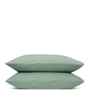 PIGLET IN BED Washed Cotton Percale Pillowcase Pair - Mellow Green