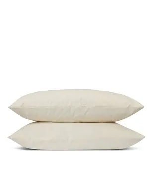 PIGLET IN BED Washed Cotton Percale Pillowcase Pair, Standard Mindful Cream