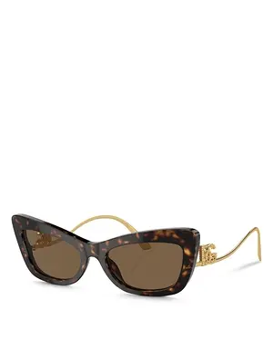Dolce & Gabbana Dg4467b Prescription Compatible Cat Eye Sunglasses - Havana