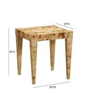TOV FURNITURE Brandyss Burl End Table - Light Brown