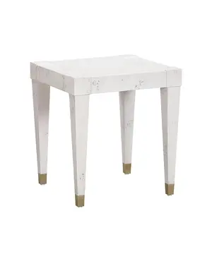TOV FURNITURE Brandyss Burl End Table - White