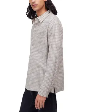 Madewell Houndstooth Long Sleeve Button Down Shirt Winter White