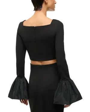 Staud Paige Bell Sleeve Top - Black