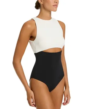 JETS High Neck One-piece Swimsuit