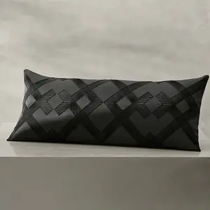 BOLL & BRANCH Reserve Moderne Embroidered Lumbar Pillow With Insert - Night