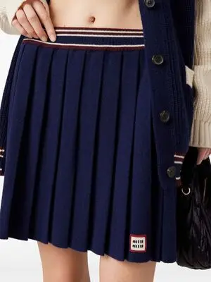 Miu Miu Pleated Mini Skirt - Blue