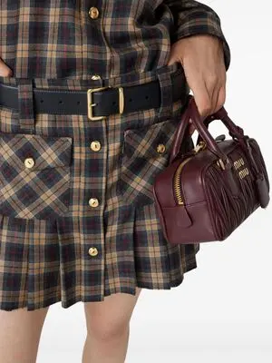 Miu Miu Pleated Tartan Mini Skirt