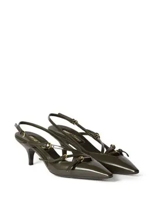 Miu Miu 55mm Leather Slingback Pumps
