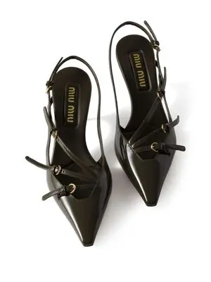 Miu Miu 55mm Leather Slingback Pumps