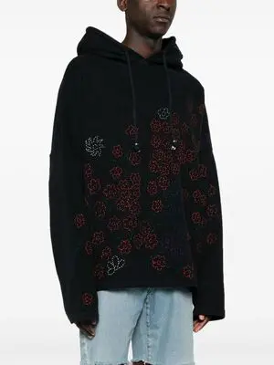 GLASS CYPRESS Floral-embroidered Hoodie