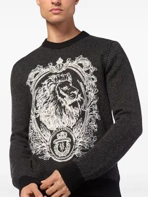 BILLIONAIRE Lion-embroidered Jumper