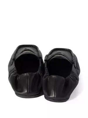Miu Miu Embossed-logo Loafers - Black