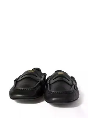 Miu Miu Embossed-logo Loafers - Black
