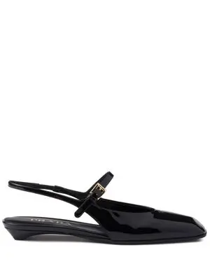 Prada Leather Slingback Ballerina Shoes