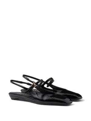 Prada Leather Slingback Ballerina Shoes