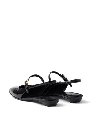 Prada Leather Slingback Ballerina Shoes