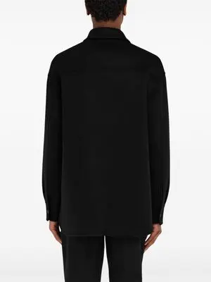 FERRAGAMO Logo-plaque Buttoned Shirt Jacket - Black
